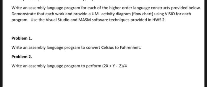 Solved Write an assembly language program for each of the | Chegg.com