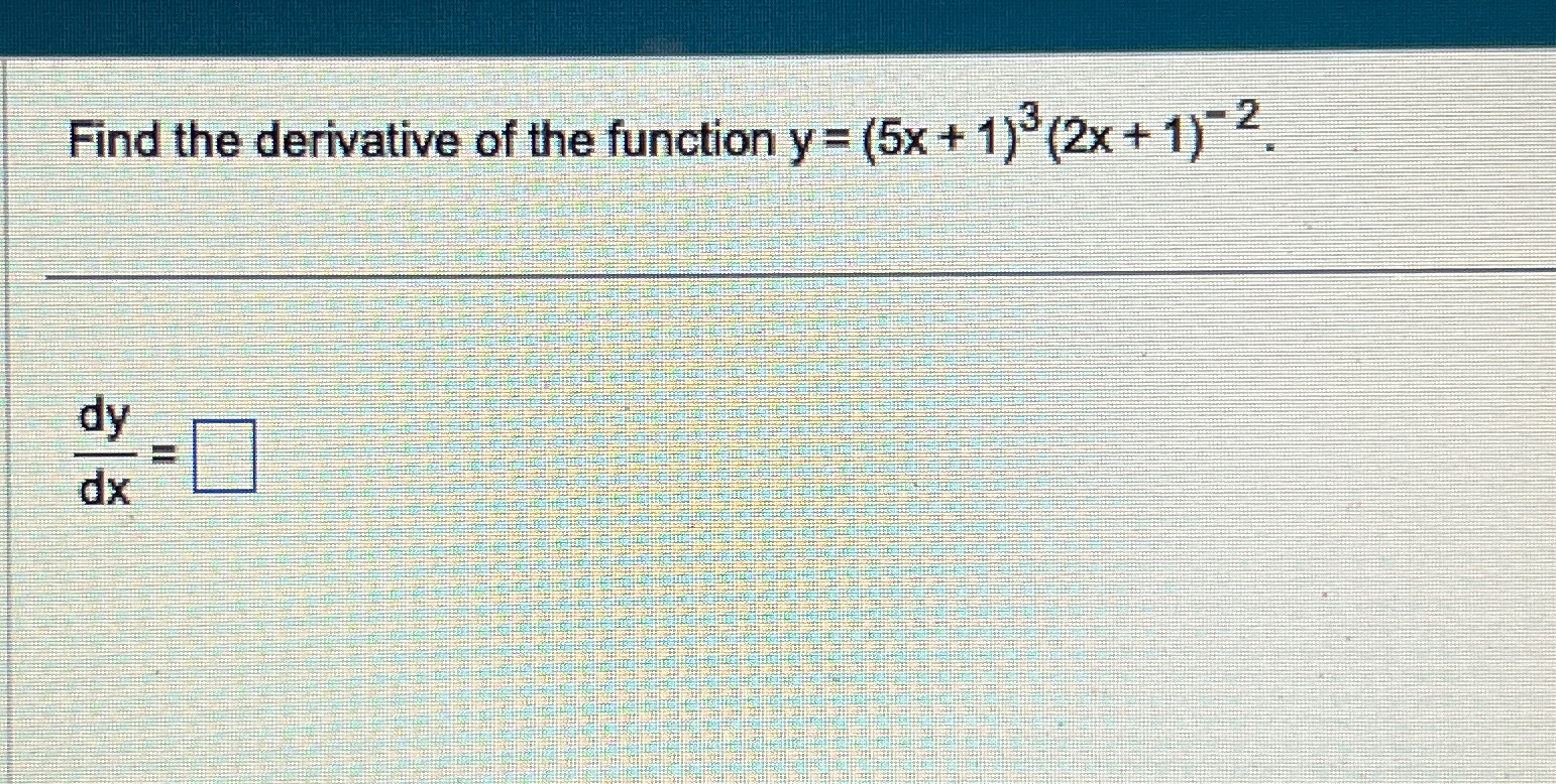Solved Find the derivative of the function | Chegg.com