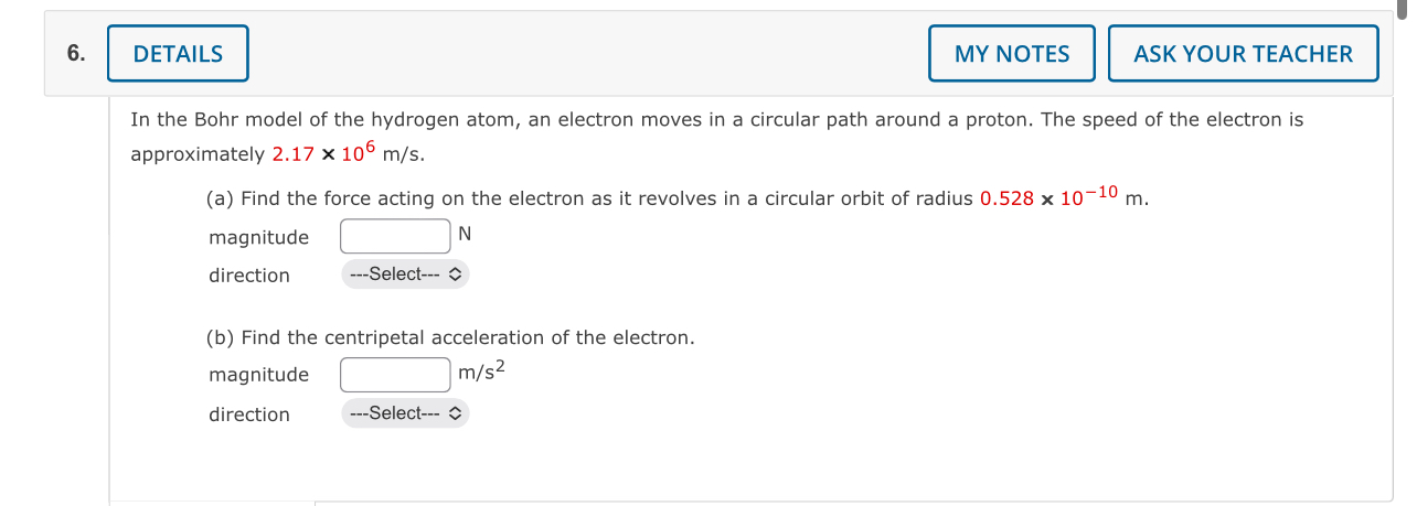 In the Bohr model of the hydrogen atom, an electron | Chegg.com