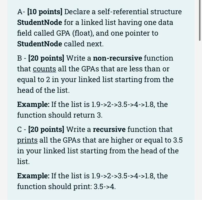 Solved A- [10 points] Declare a self-referential structure | Chegg.com