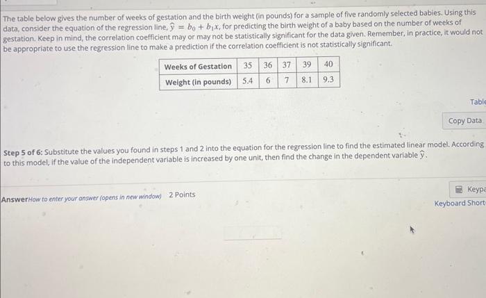 Solved The table below gives the number of weeks of | Chegg.com