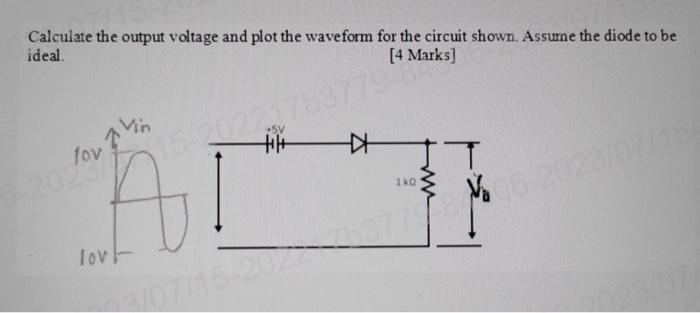 Solved Calculate the output voltage and plot the waveform | Chegg.com