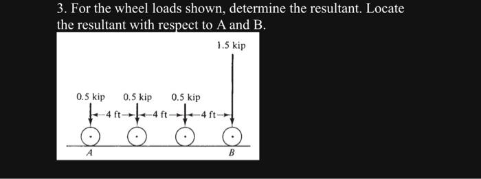 Solved 3. For the wheel loads shown, determine the | Chegg.com