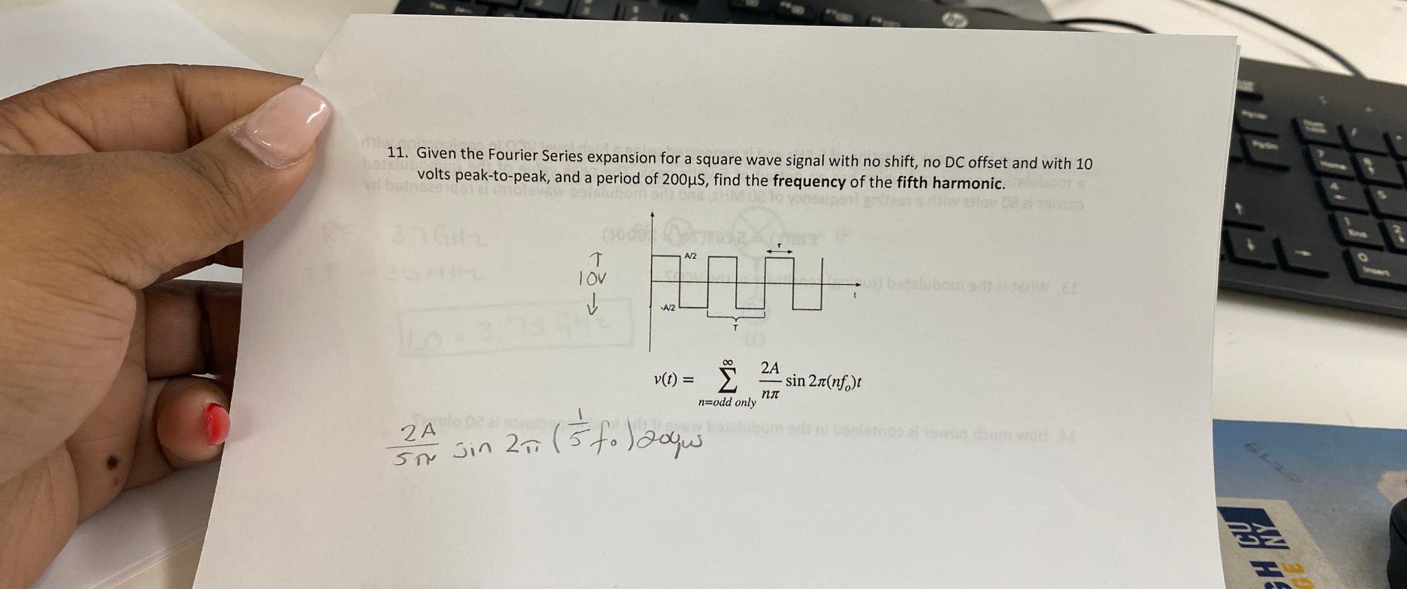 Solved Given the Fourier Series expansion for a square wave | Chegg.com