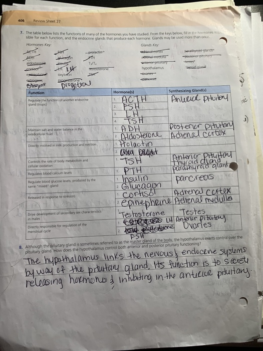 Solved: 406 Review Sheet 27 7. The Table Below Lists The F... | Chegg.com