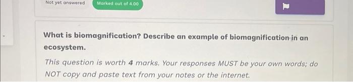 Solved What is biomagnification? Describe an example of | Chegg.com