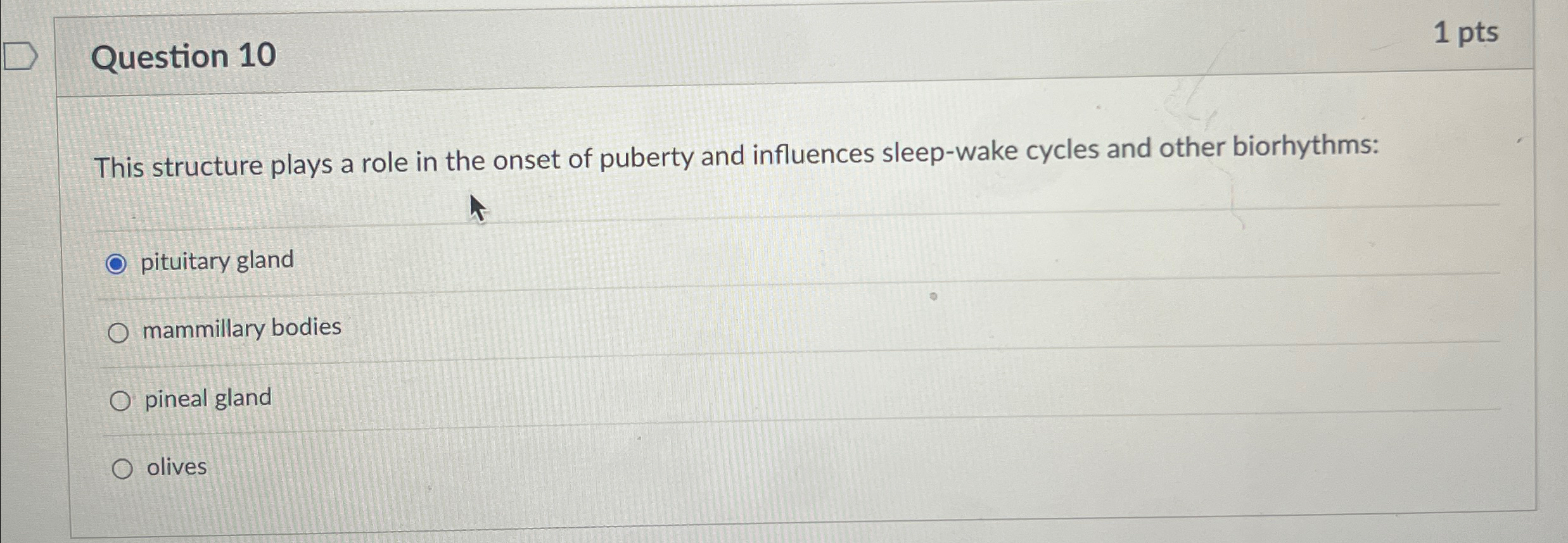 Solved Question 101ptsThis structure plays a role in the | Chegg.com