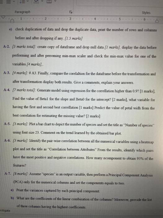 Solved Problem A [43 Marks]: Solve all the questions using | Chegg.com