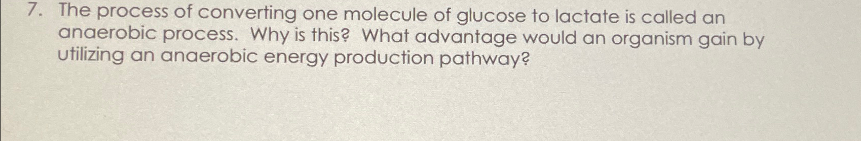 Solved The process of converting one molecule of glucose to | Chegg.com