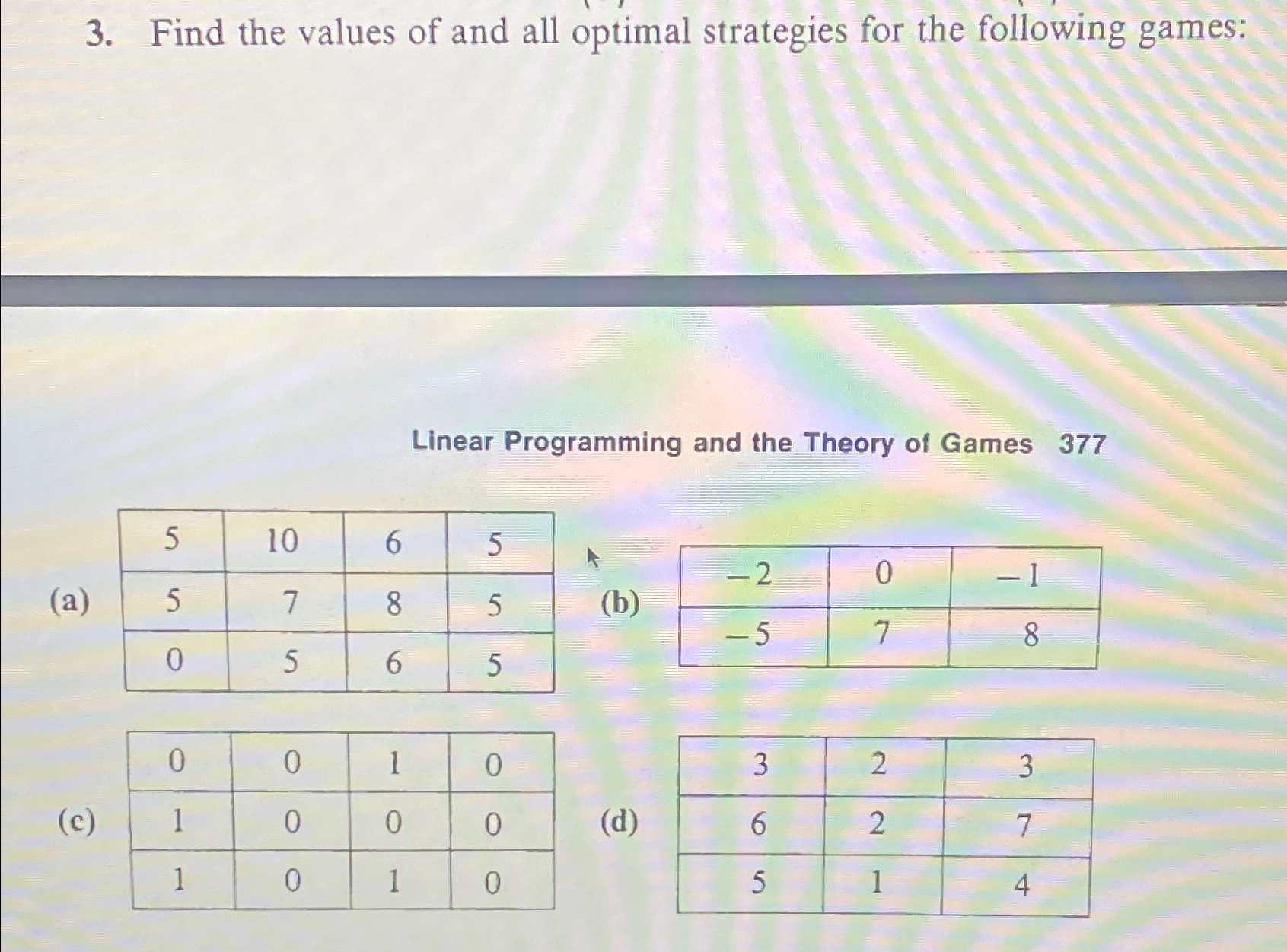 Solved Find the values of and all optimal strategies for the | Chegg.com