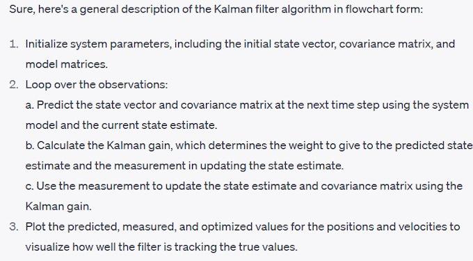 Solved Sure, here's a general description of the Kalman | Chegg.com