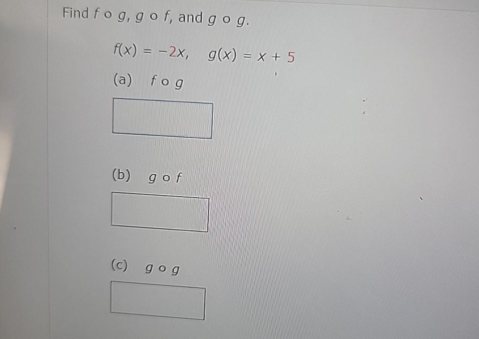Solved Find f@g,g@f, ﻿and | Chegg.com