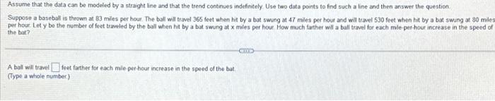 Solved Assume that the data can be modeled by a straight lne | Chegg.com