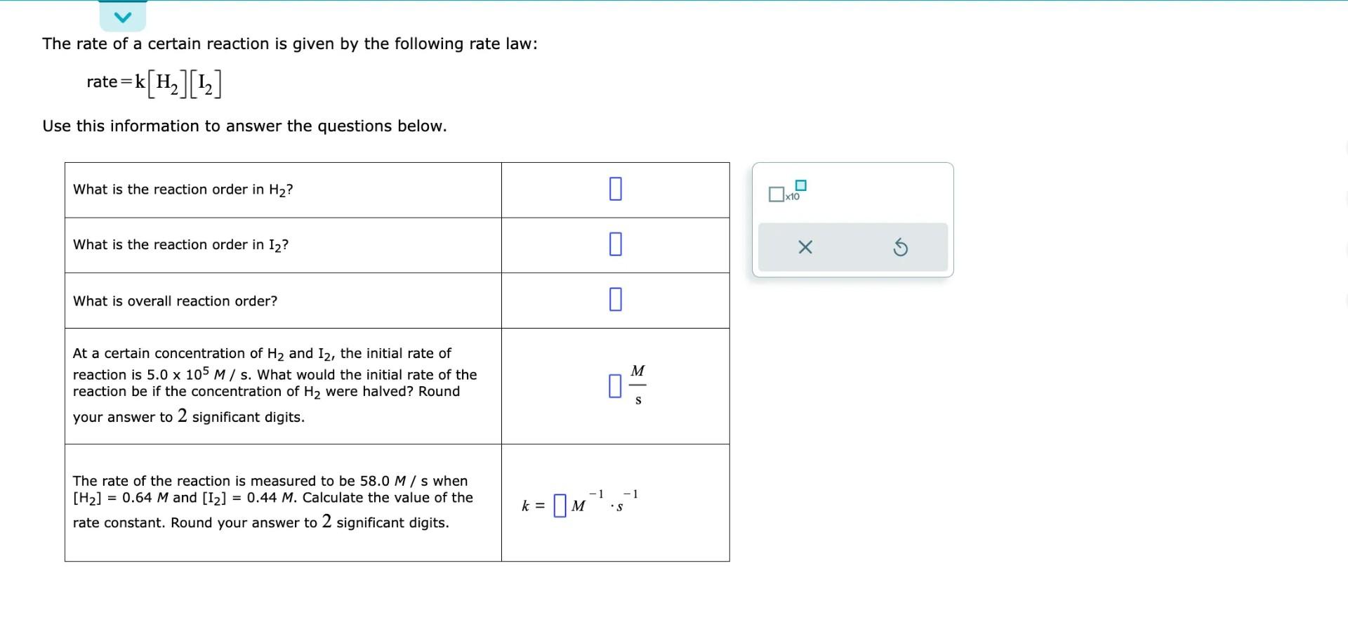 Solved The rate of a certain reaction is given by the | Chegg.com