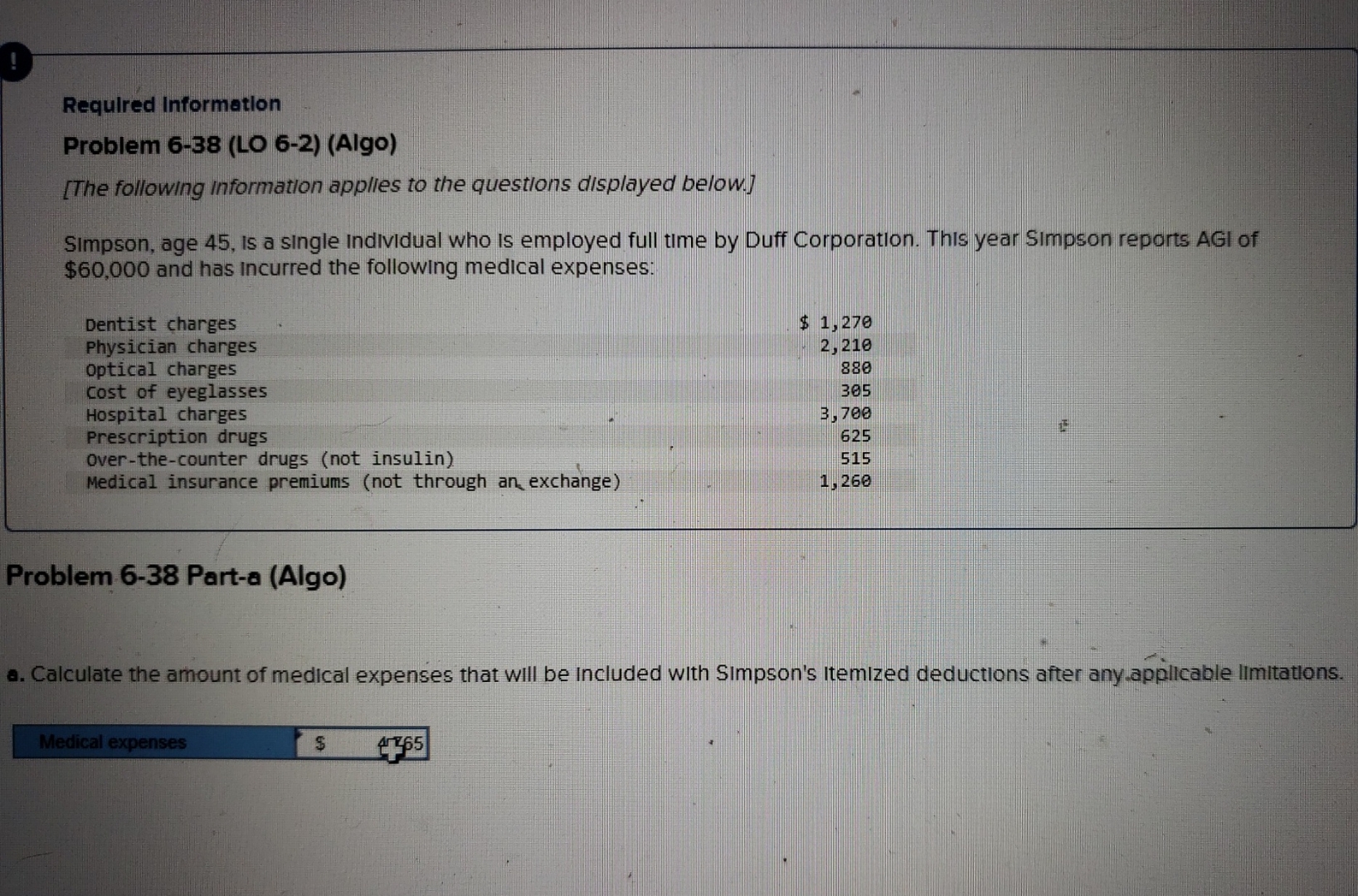 Solved Required InformationProblem 6-38 (LO 6-2) (Algo)[The | Chegg.com