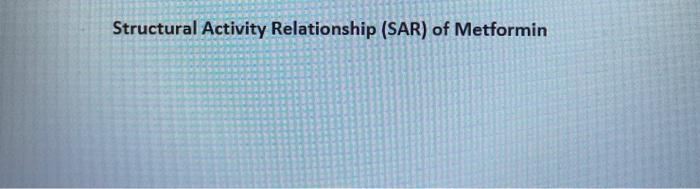 Solved Structural Activity Relationship (SAR) of Metformin | Chegg.com