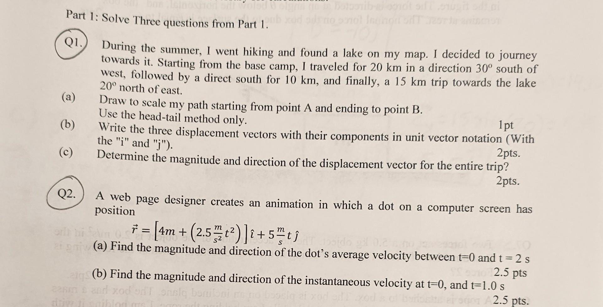 Solved Part 1: Solve Three questions from Part 1. Q1. During | Chegg.com