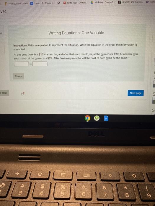 Solved Lesson 3.Google Typing Master Online W Nitre Type | Chegg.com