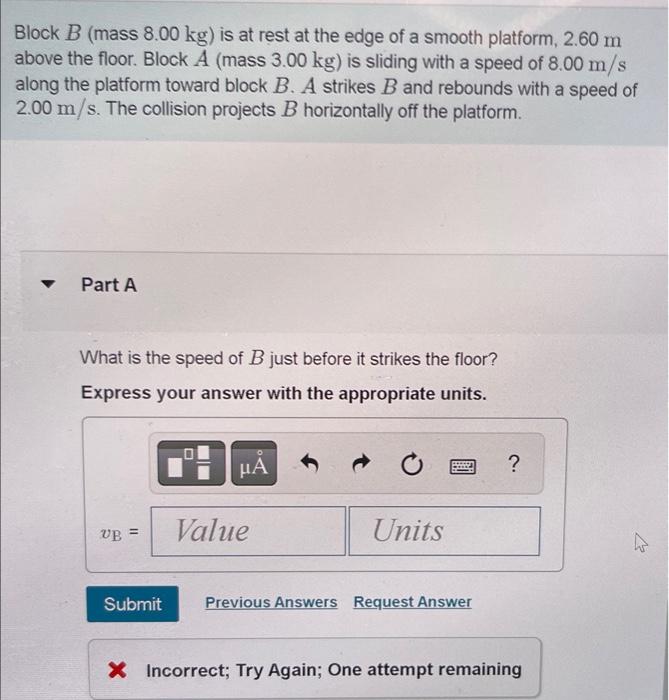 Solved Block B (mass 8.00 kg ) is at rest at the edge of a | Chegg.com