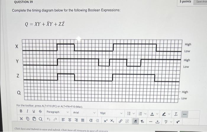Solved Complete the timing diagram below for the following | Chegg.com