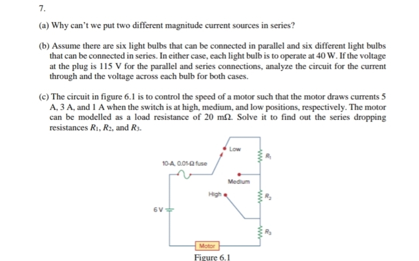 Solved (a) ﻿Why can't we put two different magnitude current | Chegg.com