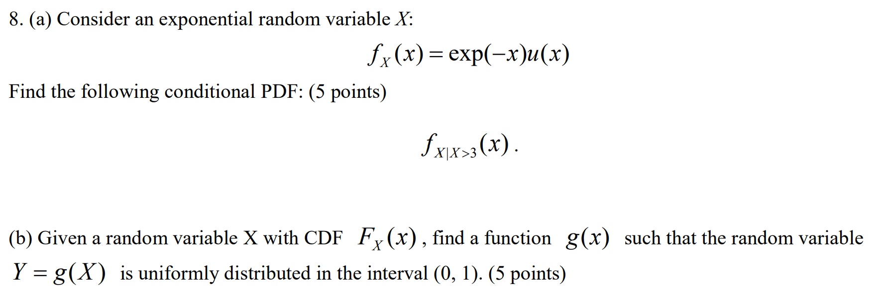 Solved (a) ﻿Consider an exponential random variable x | Chegg.com