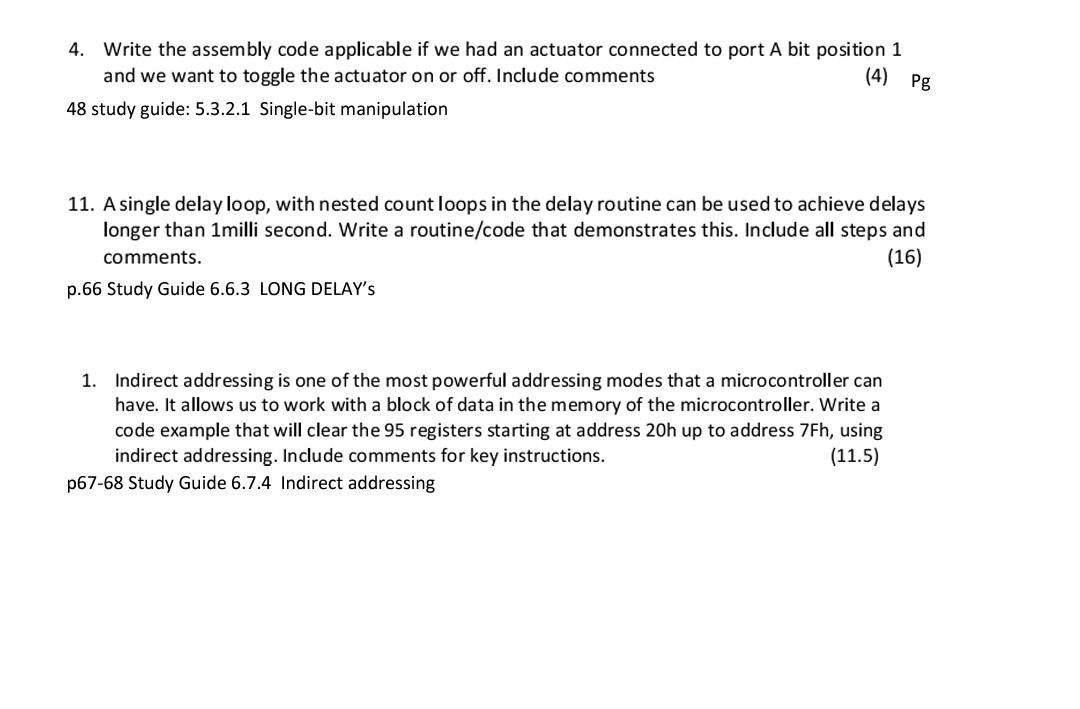 Solved 4 Write The Assembly Code Applicable If We Had An