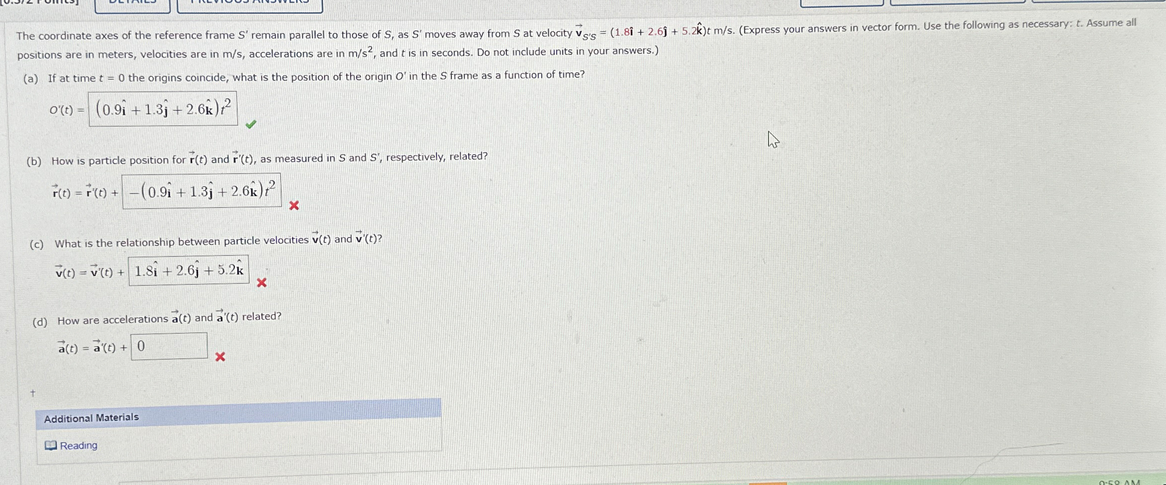 Solved positions are in meters, velocities are in ms, | Chegg.com