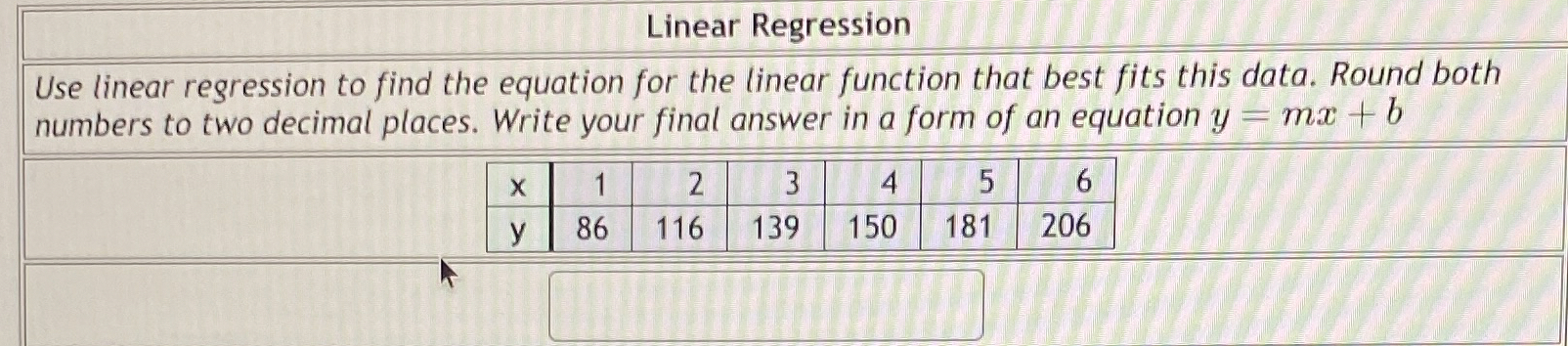 Solved Linear RegressionUse linear regression to find the | Chegg.com Solved Linear RegressionUse linear regression to find the | Chegg.com