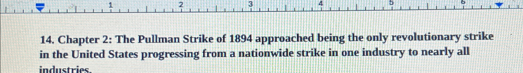 Solved Chapter 2: The Pullman Strike of 1894 ﻿approached | Chegg.com