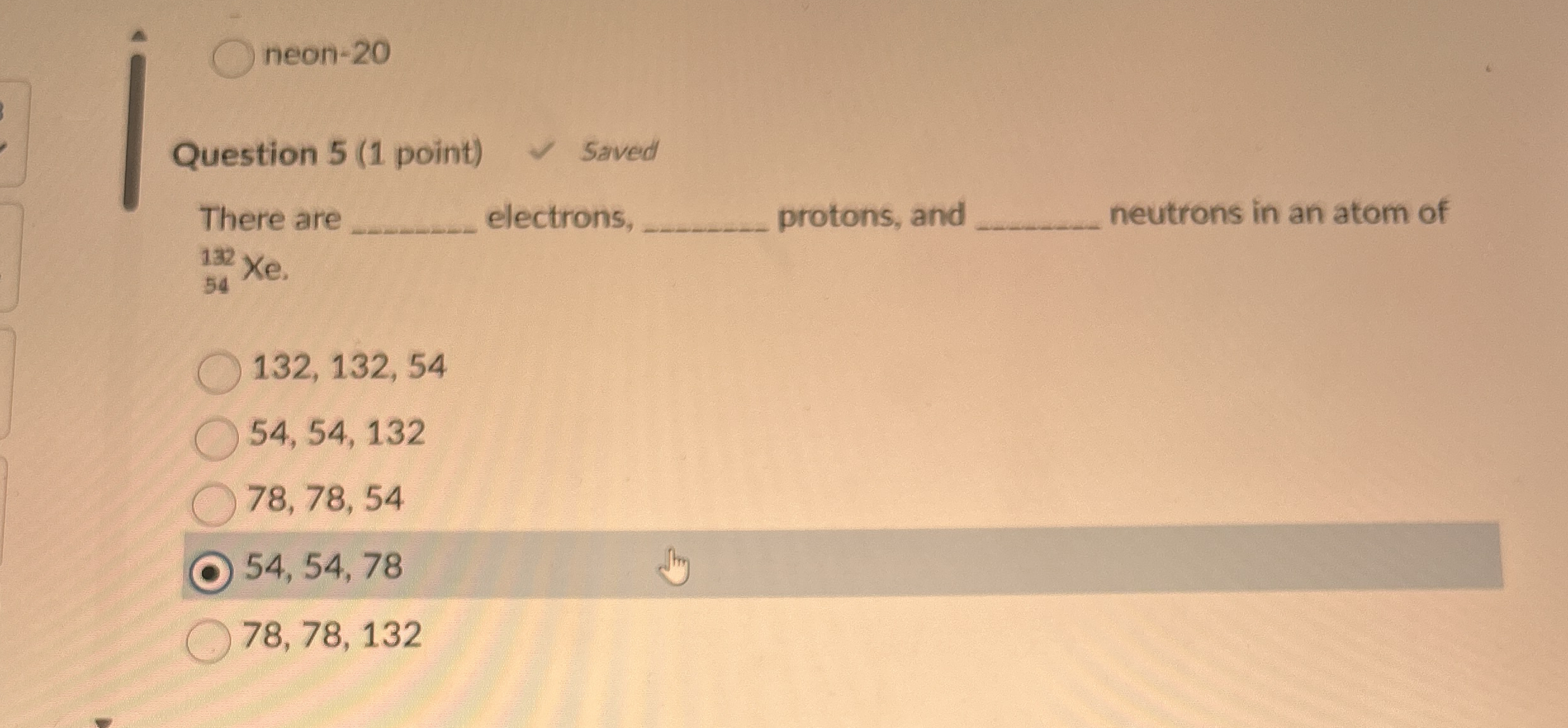 Solved neon-20Question 5 (1 ﻿point) ﻿SavedThere are | Chegg.com