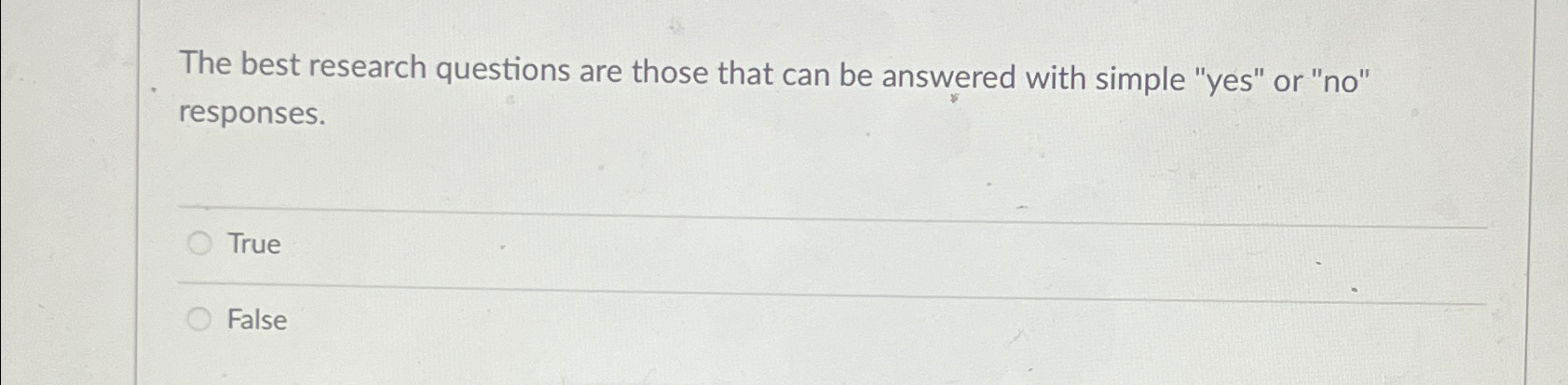 Solved The best research questions are those that can be | Chegg.com