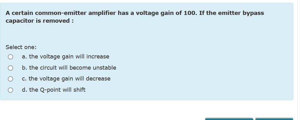 Solved A certain common-emitter amplifier has a voltage gain | Chegg.com