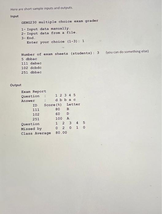 Solved Write a program to grade an n-question | Chegg.com