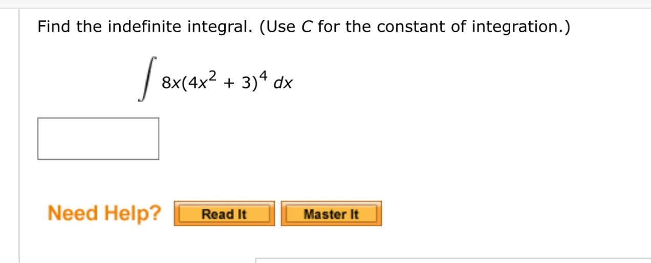 Solved Find the indefinite integral. (Use C for the constant | Chegg.com