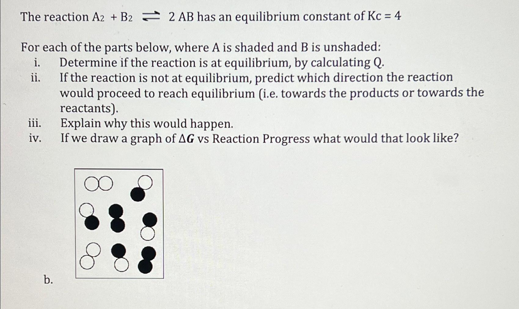 Solved The reaction A2+B2⇌2AB ﻿has an equilibrium constant | Chegg.com