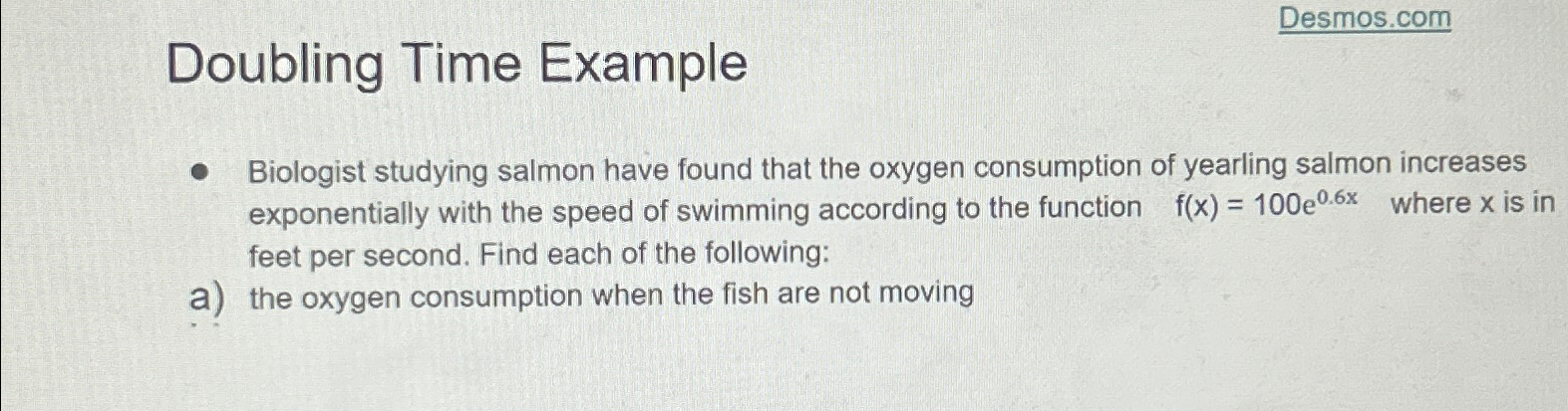Solved Doubling Time ExampleDesmos.comBiologist studying | Chegg.com