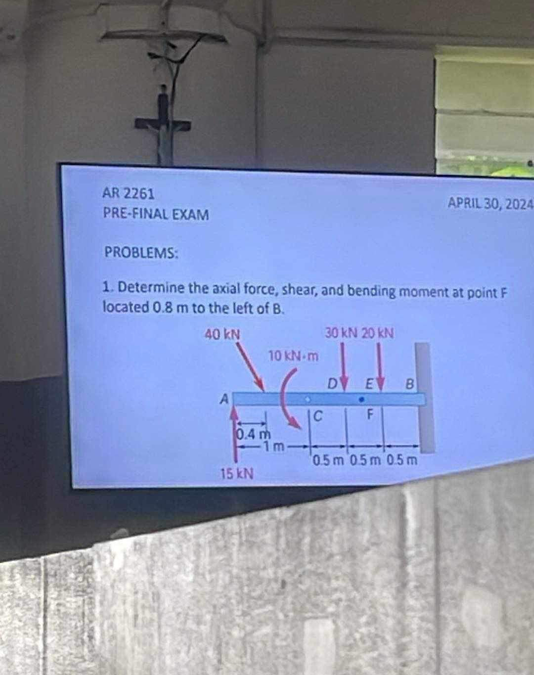 Solved AR 2261APRIL 30,2024PRE-FINAL EXAMPROBLEMS:Determine | Chegg.com