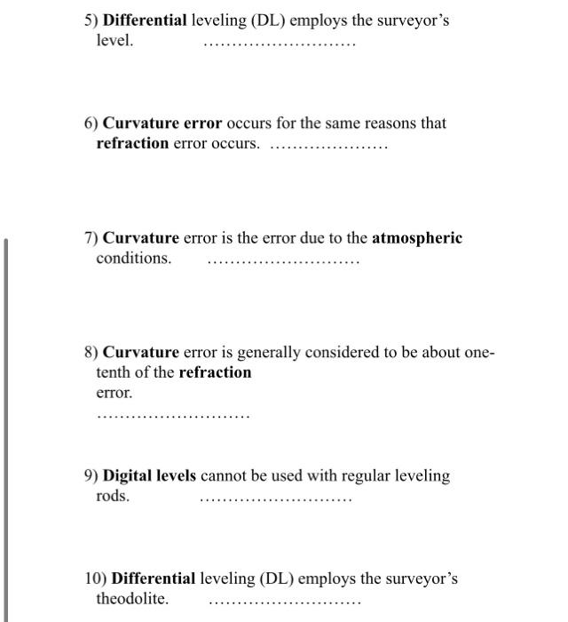Solved Q2. Using the data from the differential leveling, | Chegg.com