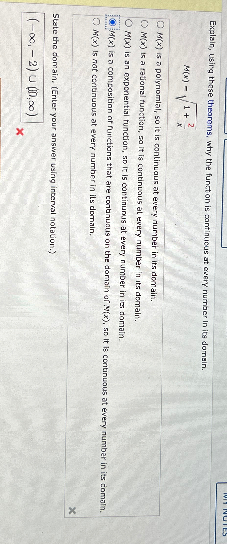 Solved Explain, using these theorems, why the function is | Chegg.com