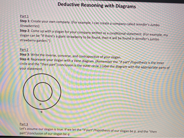 Solved Deductive Reasoning with Diagrams Part 1 Step 1: | Chegg.com