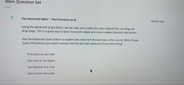 Solved Main Question Set 7 The Advanced Editor - Text | Chegg.com