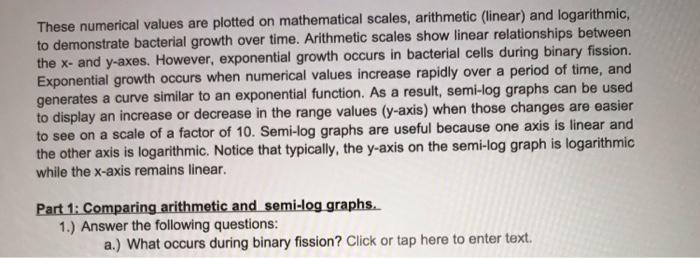 Solved Using Semi-log Graph to Demonstrate Bacterial Cell | Chegg.com