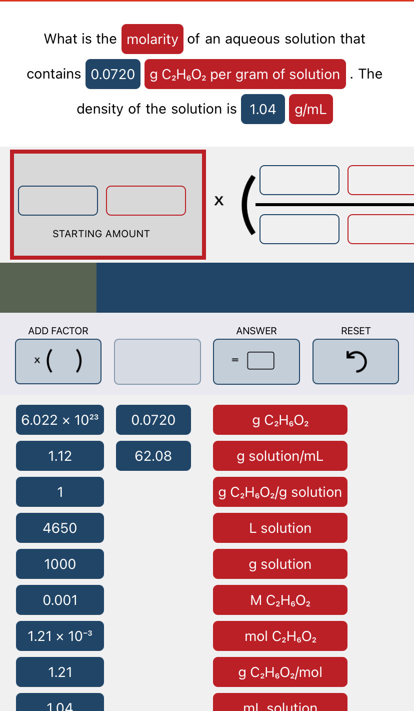 Solved What is the molarity of an aqueous solution that | Chegg.com