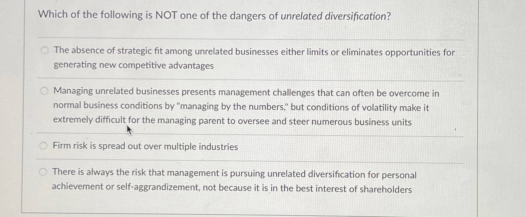 Solved Which of the following is NOT one of the dangers of | Chegg.com