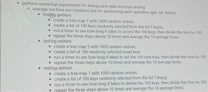 Solved - perform numerical experiments for timing each data | Chegg.com