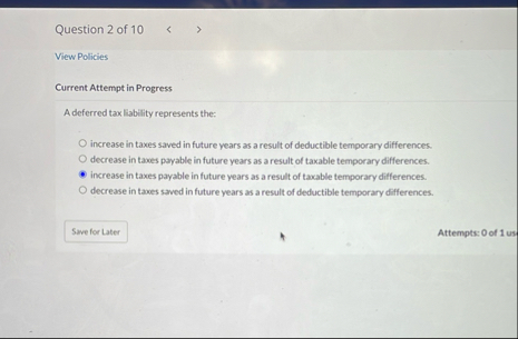 Solved Question 2 ﻿of 10View PoliciesCurrent Attempt in | Chegg.com