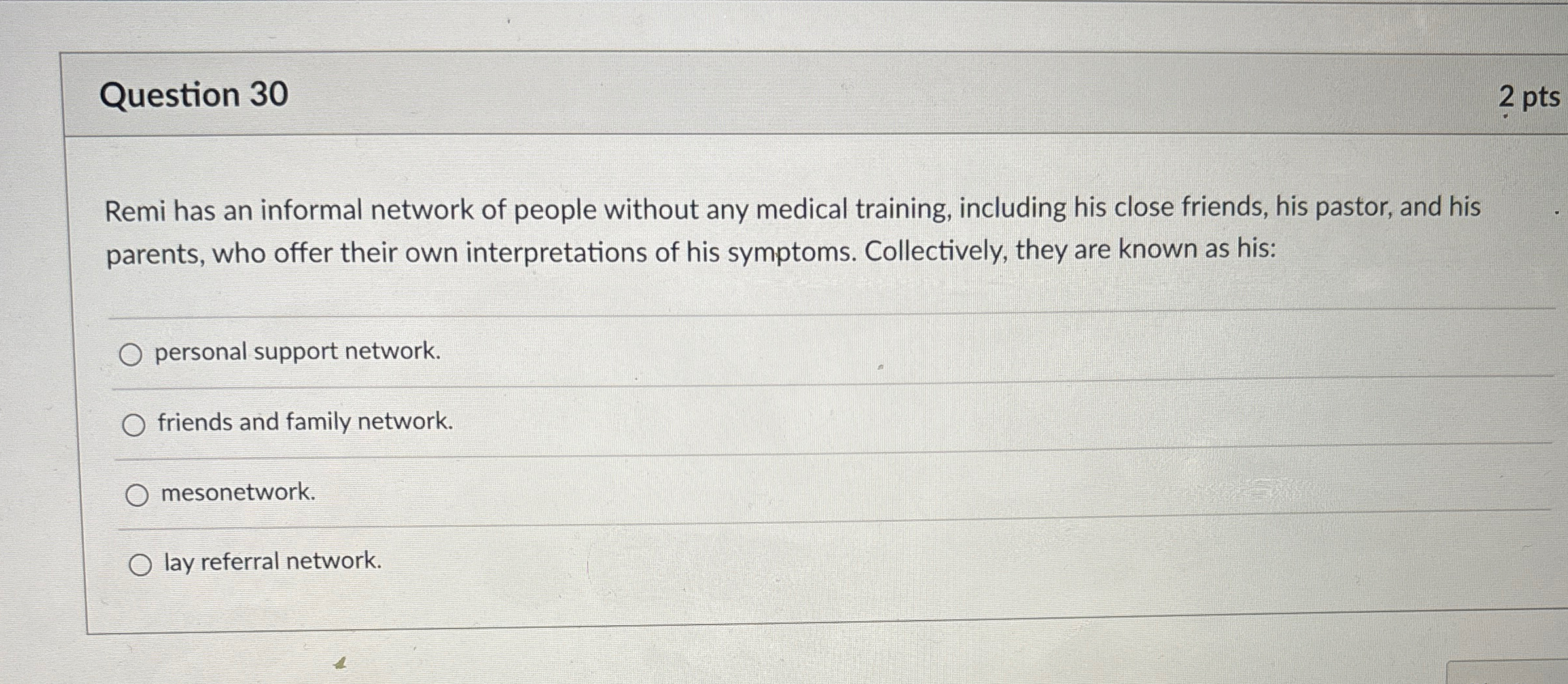 Solved Question 302 ﻿ptsRemi has an informal network of | Chegg.com