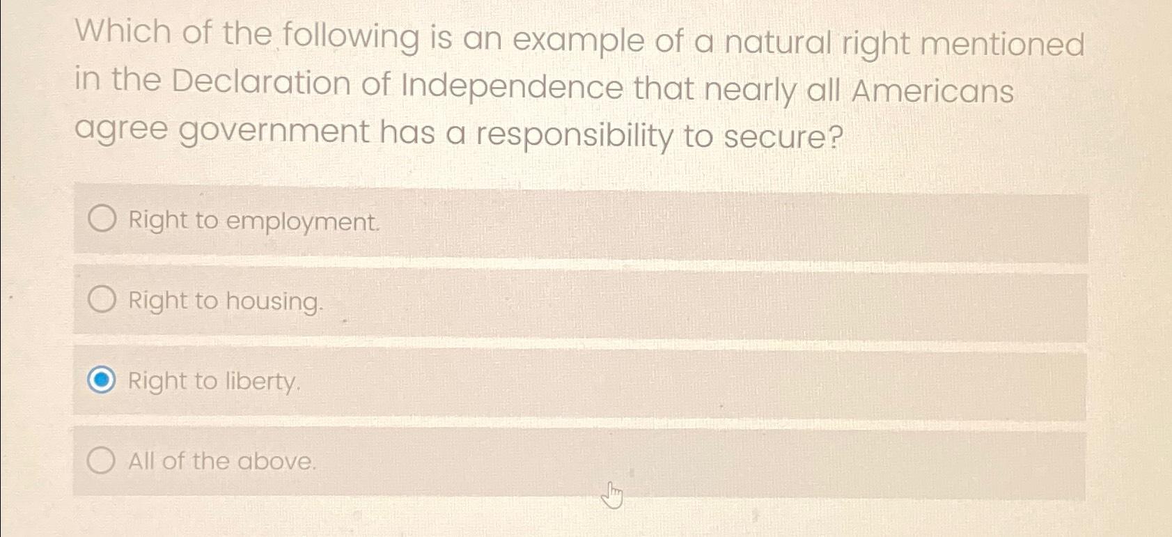 Solved Which of the following is an example of a natural | Chegg.com