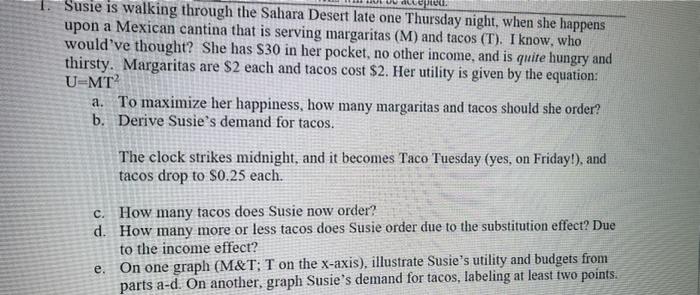 Solved U decepted Susie is walking through the Sahara Desert | Chegg.com